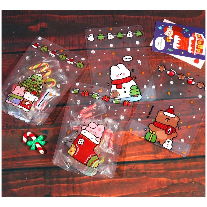 Ready Stock 20pcs/set Food Cookies Zip Lock Bag with Christmas Design ...