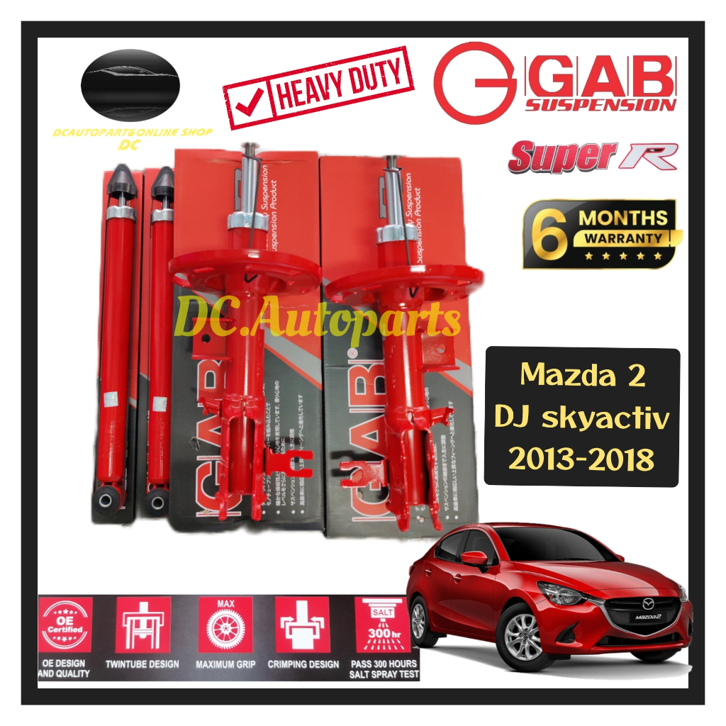 ORIGINAL GAB SUPER R HEAVY DUTY MAZDA 2 1.5 DJ DL SKYACTIV 2014-2022 FRONT OR REAR SHOCK ...