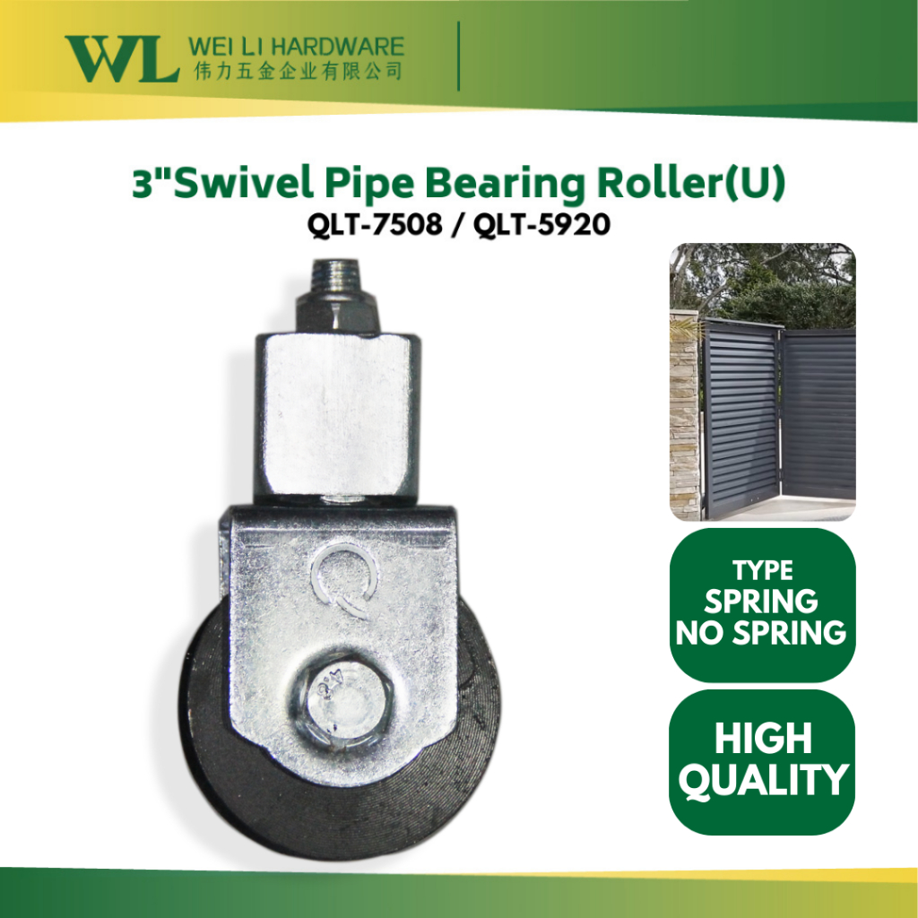 3" Swivel Pipe Bearing Roller (Spring) For Auto Gate / Pipe Bearing ...
