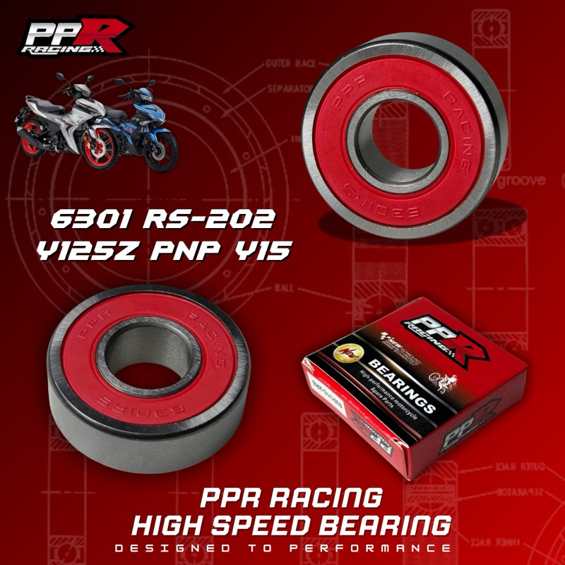 PPR RACING HIGH SPEED BEARING 6301RS-202 SPORT RIM Y125Z PNP Y15 6301 ...