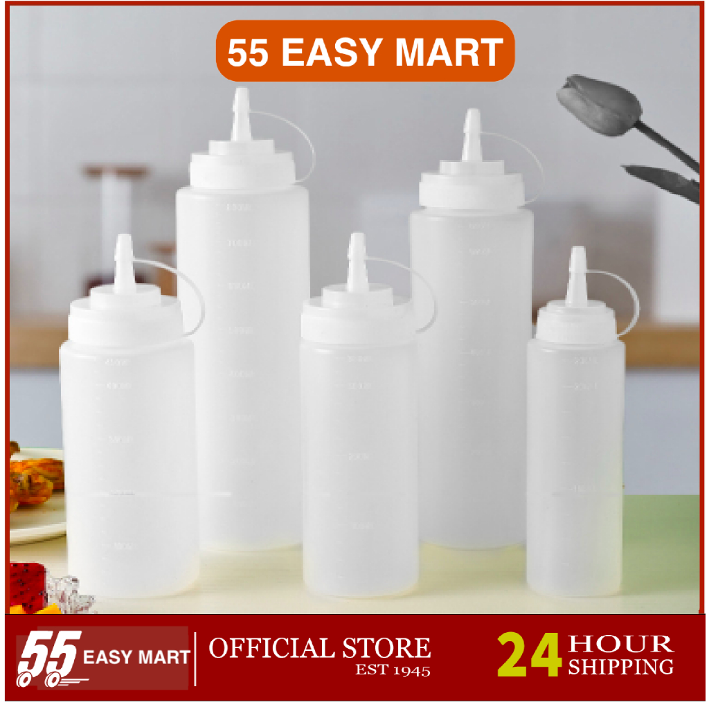 450ML/240ML 🔥READY STOCK🔥 55 EASY MART Plastic Sauce Bottle Botol ...