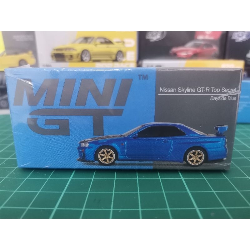 Mini GT 1/64 #531 Nissan Skyline GT-R (R34) Top Secret Bayside Blue RHD ...