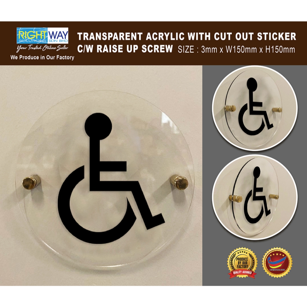 OKU TOILET SIGN ROUND ACRYLIC BASE WITH SCREW | Shopee Malaysia