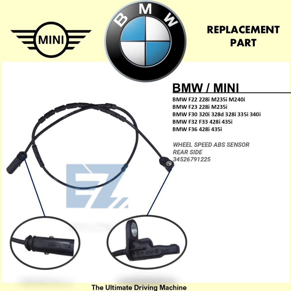 34526791225 - REAR ABS RPM WHEEL SPEED SENSOR FOR BMW F20 F22 F23 F30 ...