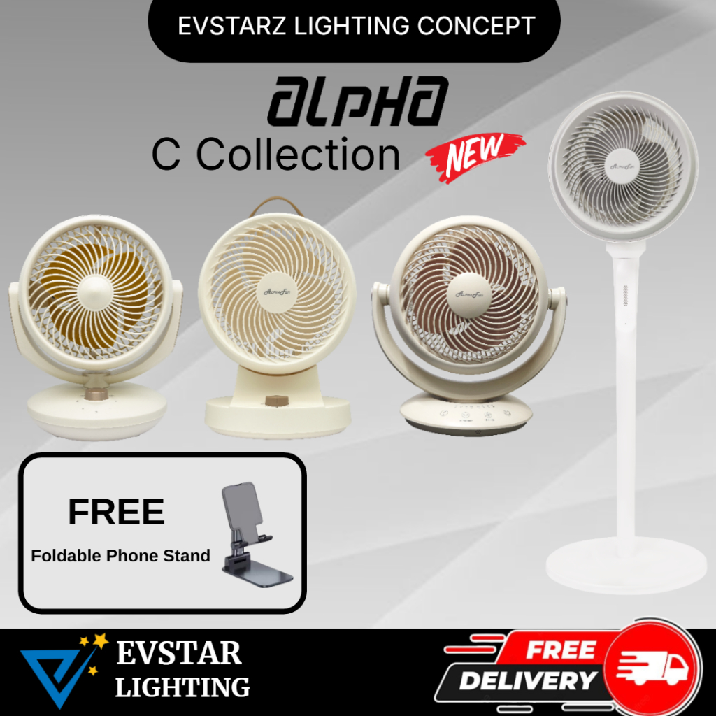 ALPHA MOTTO C Collection C11 / C12 / C13 / C21 Desktop Fan Stand Fan 3 ...