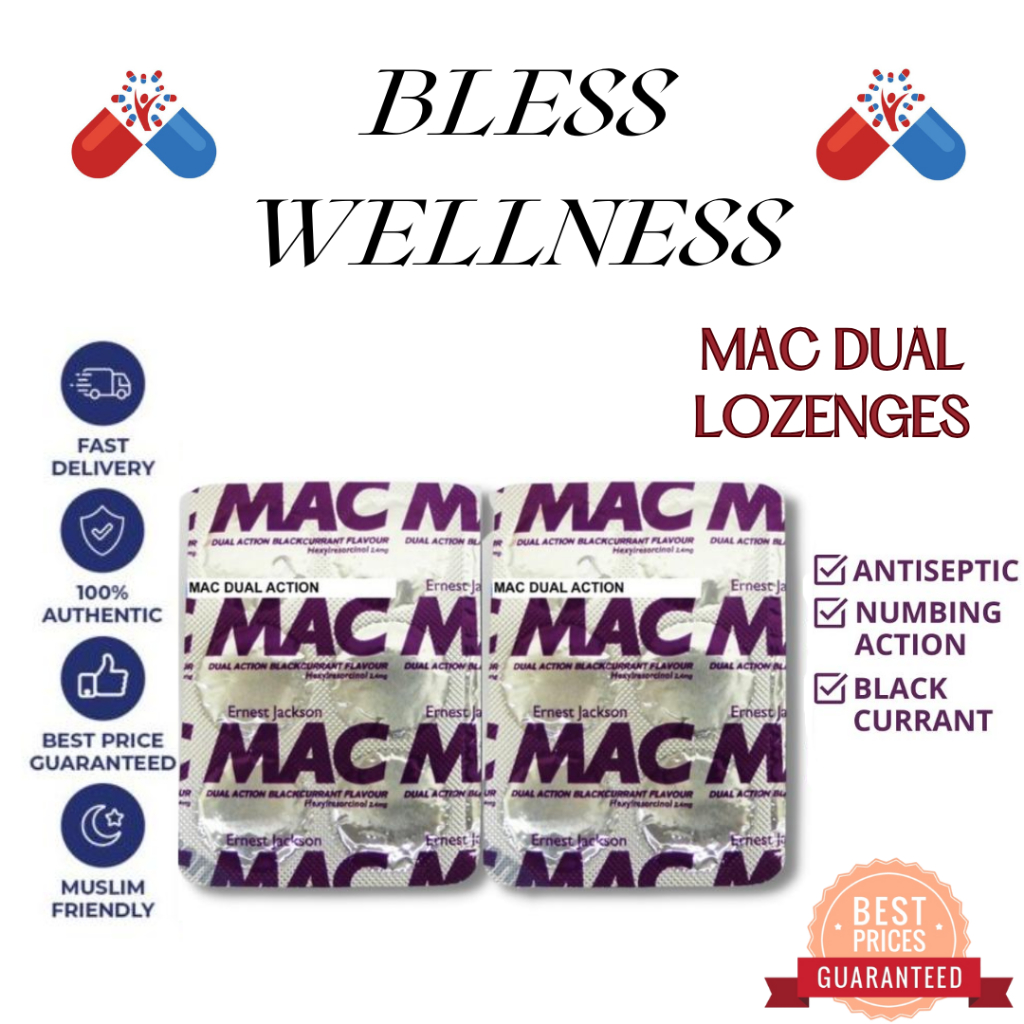 MAC DUAL ACTION LOZENGES 2.4MG (BLACKCURRANT) 12S | Shopee Malaysia