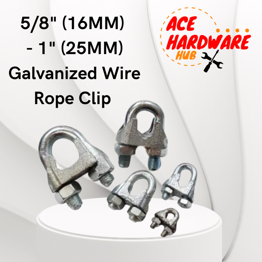 5/8" (16MM) - 1" (25MM) Galvanized Wire Rope Clip U-Bolt Clamp Clip For ...