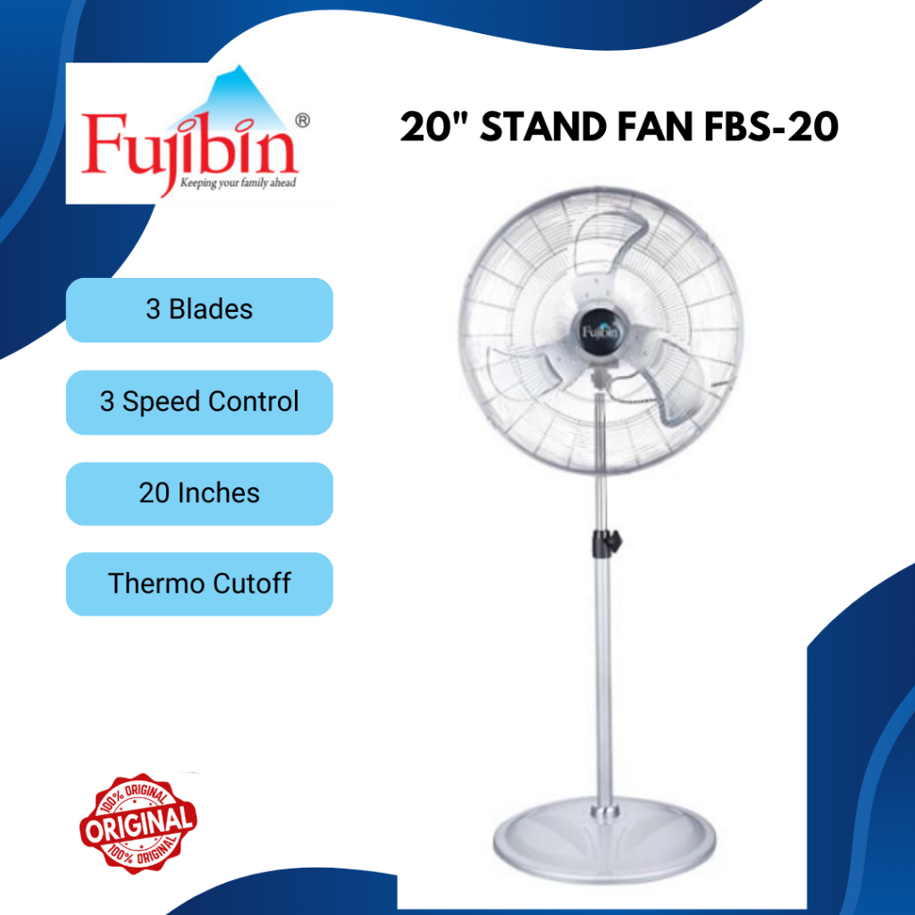 Original Fujibin FBS20 Heavy Duty 20'' Metal Blade Industrial Stand Fan ...