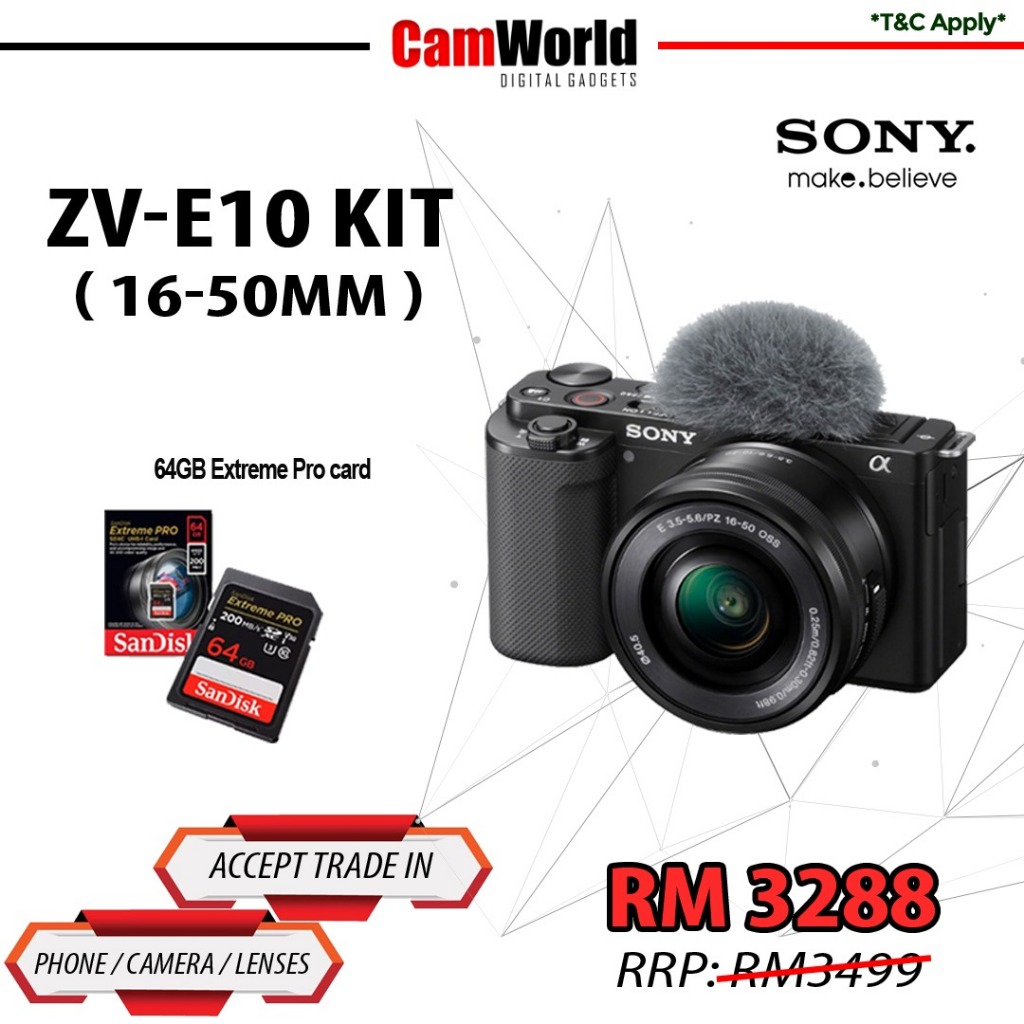 Sony ZV-E10 / ZVE10 KIT 16-50MM With Memory Card ( SONY MALAYSIA ...