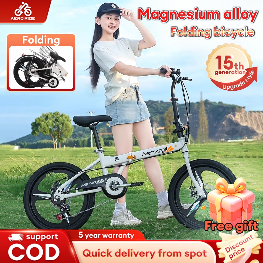 Aero🔥Discount RM10🔥2024 NEW 20 inci Basikal lipat dewasa Magnesium alloy bicycle Folding Bike ...