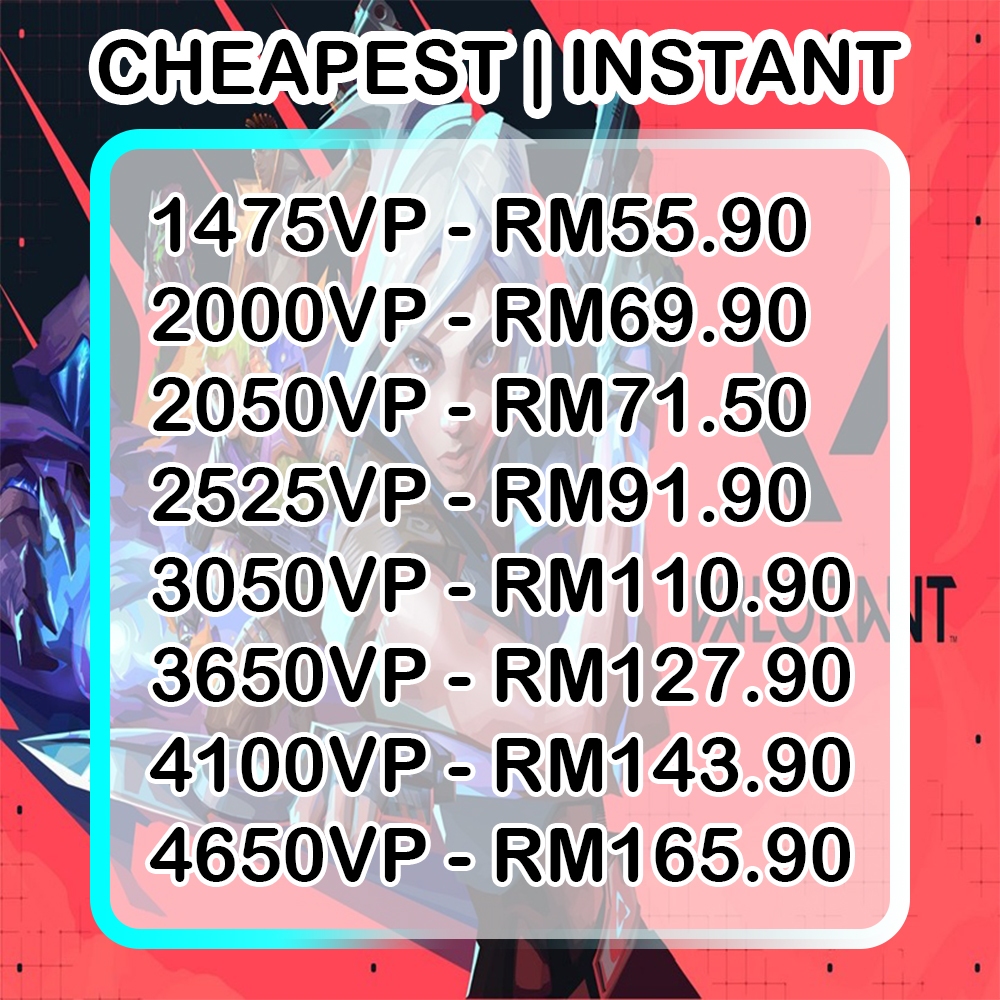 VALORANT PC GAME POINT CHEAP (MY REGION) INSTANT | Shopee Malaysia