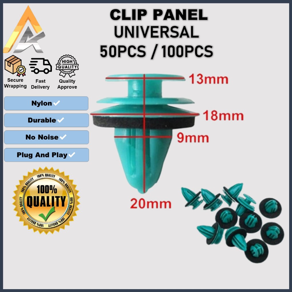 100pcs Car Clip Bumper Fastener Klip Kereta Fender Door Card Trim Panel ...