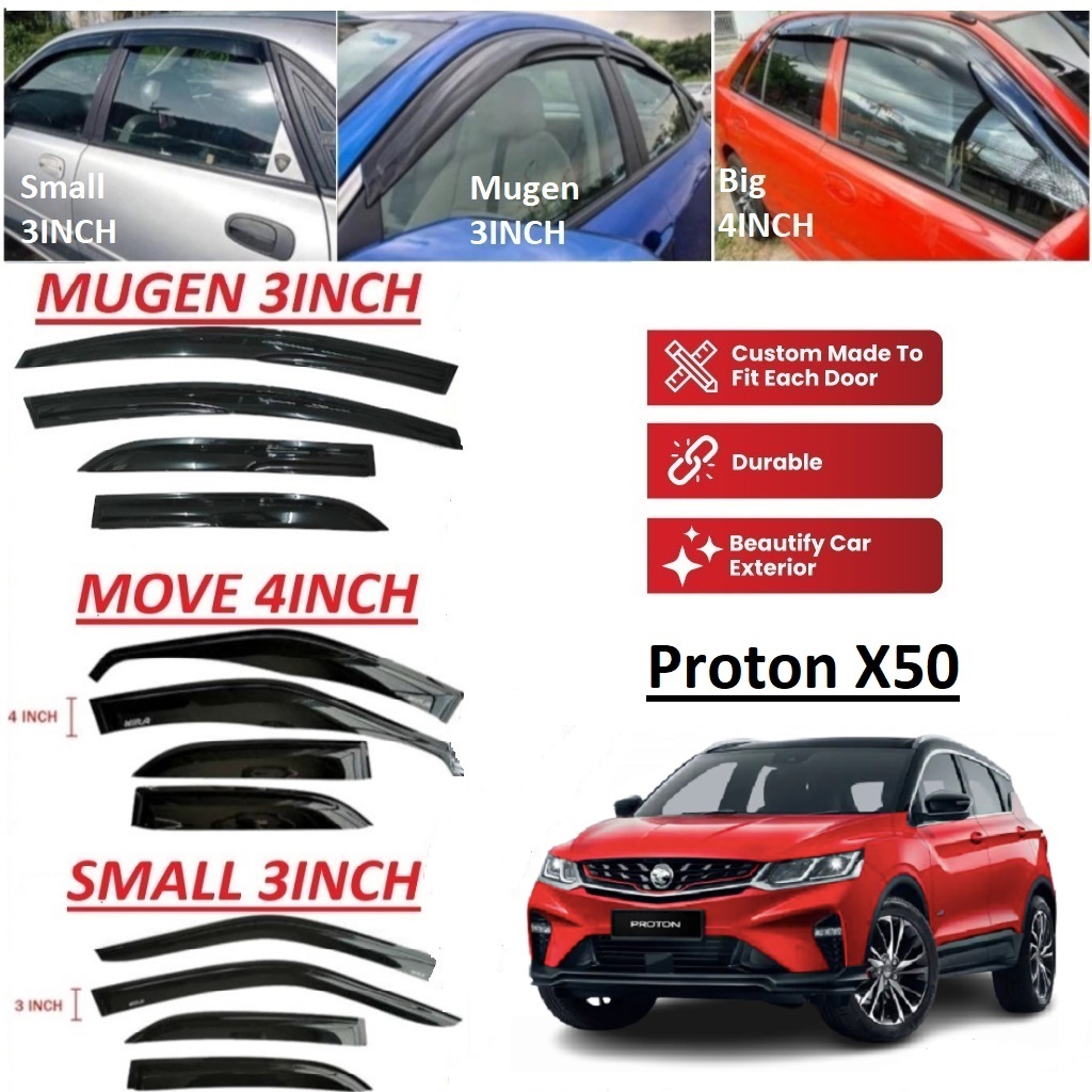 Car Door Visor X50 Air Press Window Cover Rain Guard Mugen Move Slim ...