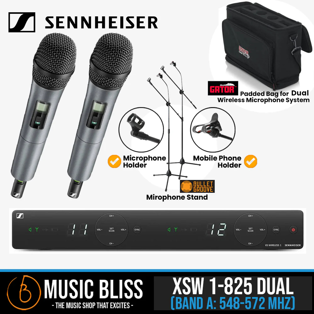 Sennheiser XSW 1-825 Dual Wireless Dual Handheld Microphone System with ...