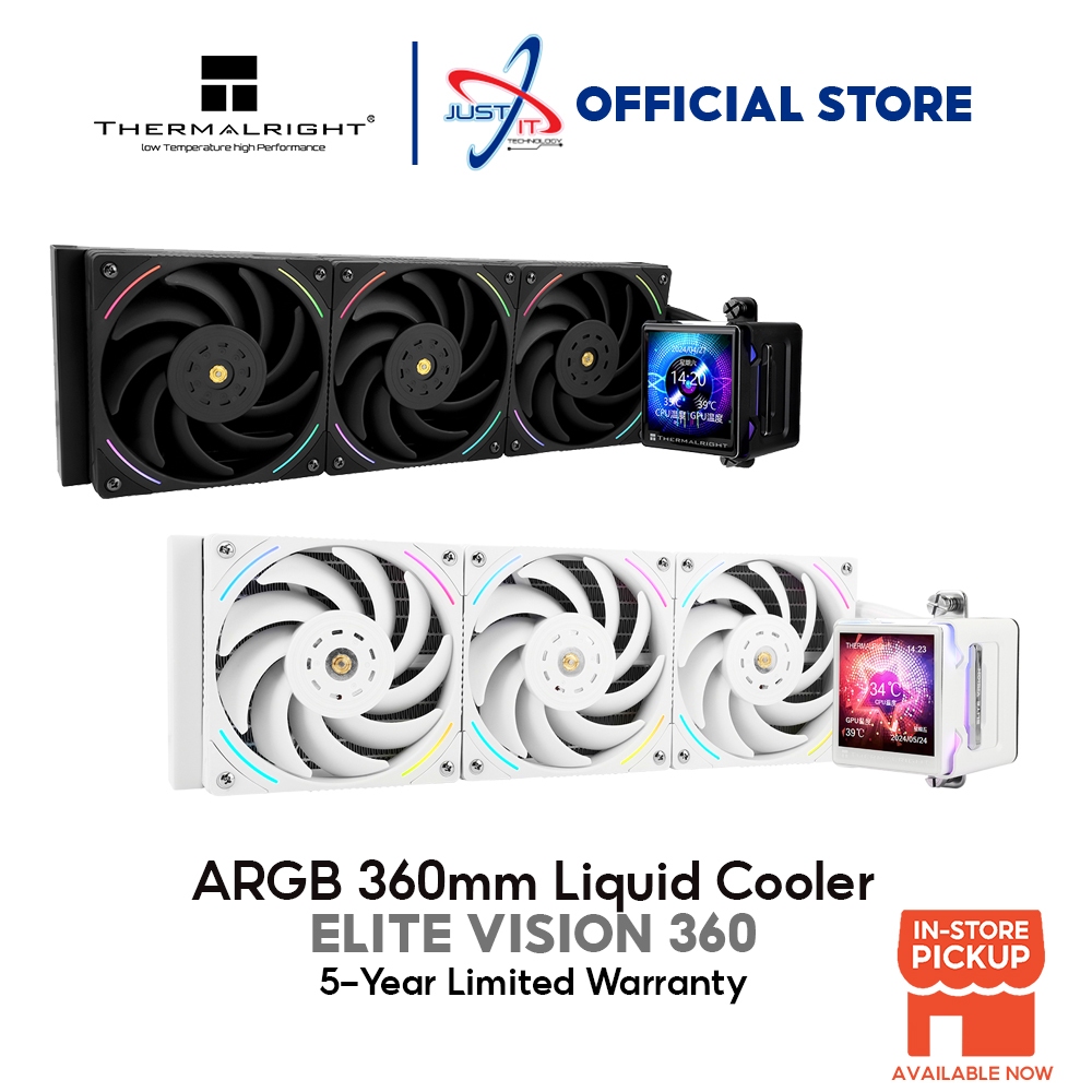 THERMALRIGHT ELITE VISION 360 ARGB 360mm LIQUID COOLER - BLACK / WHITE ...