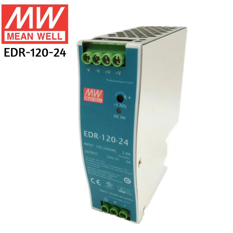 Mean Well EDR-120-24 5A 120W 24V 5A Meanwell Din Rail Type Power Supply - Original - 1 Year ...
