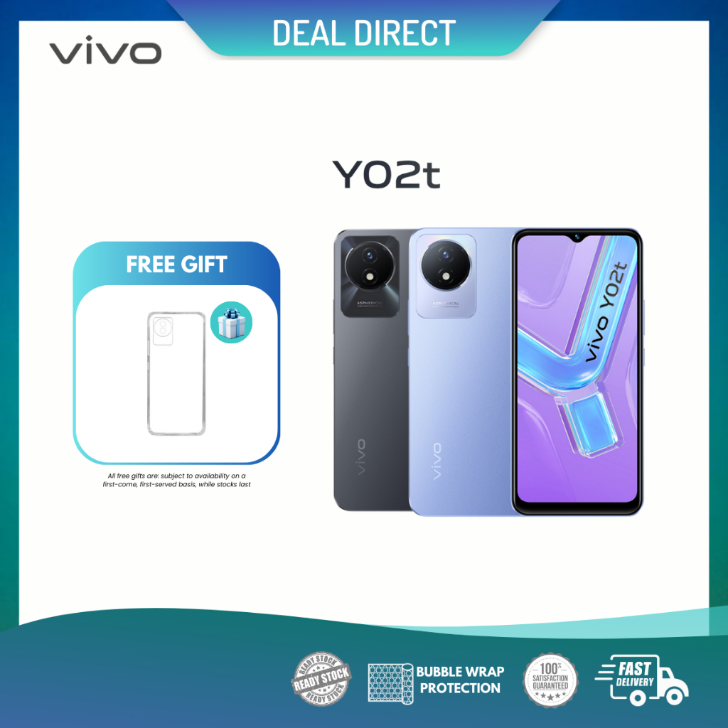 vivo Y02T (4+4GB Extended RAM l 128GB ROM) 5000mAh Battery 6.51″ HD+ ...