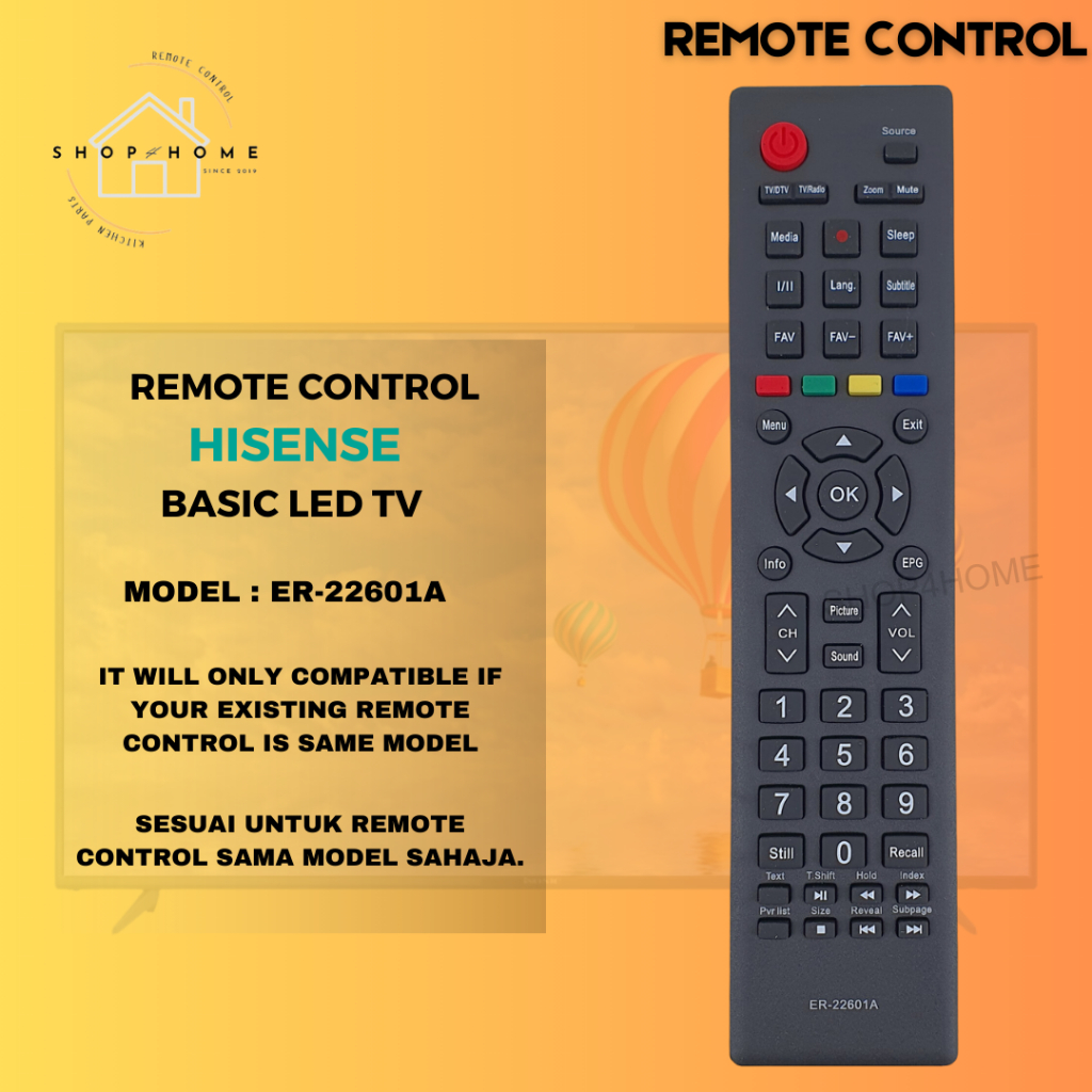 Hisense Replacement For Hisense Flat Panel LED TV Remote Control ER ...