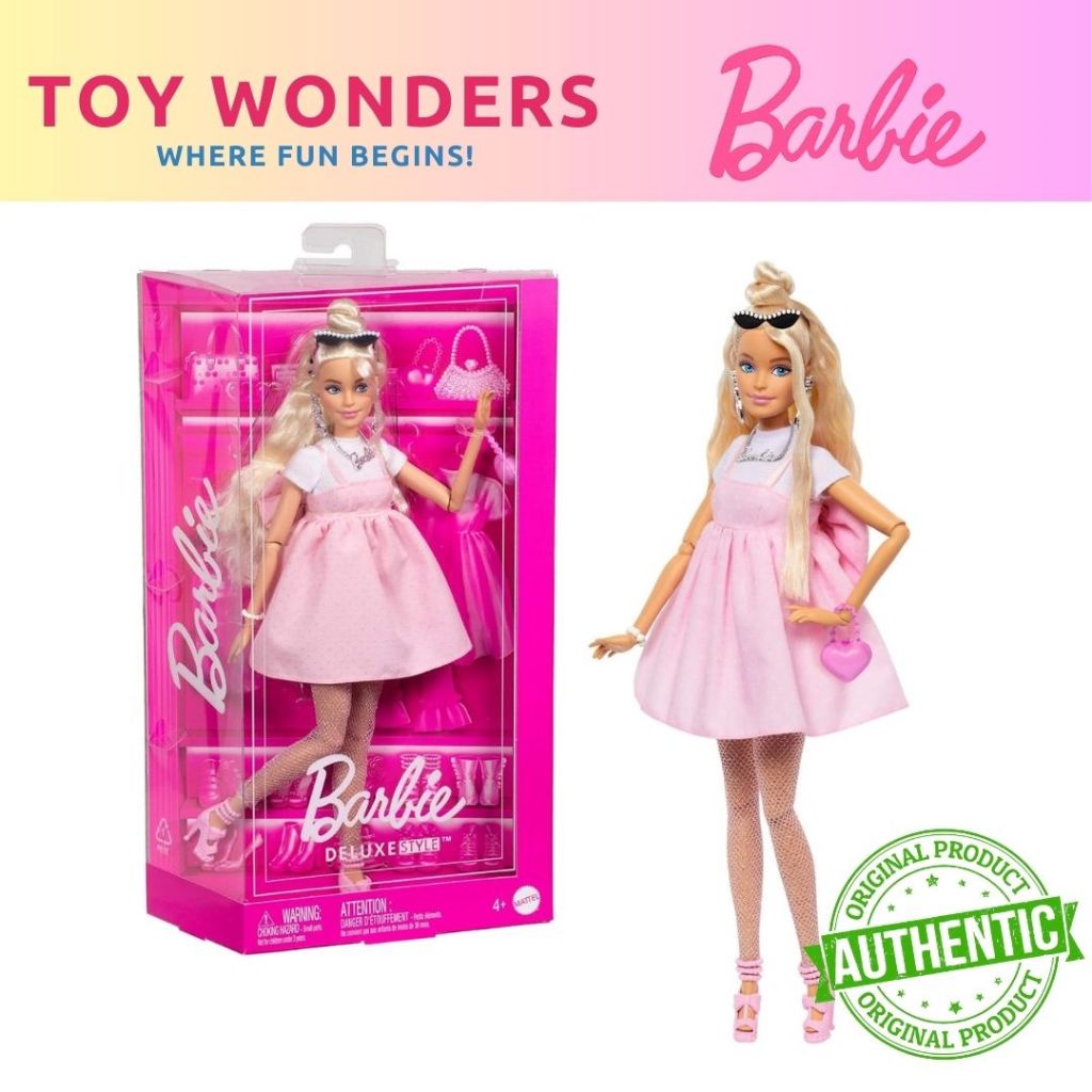 Barbie Deluxe Style Doll #3 in Pink Outfit, Barbie The Movie - Black ...