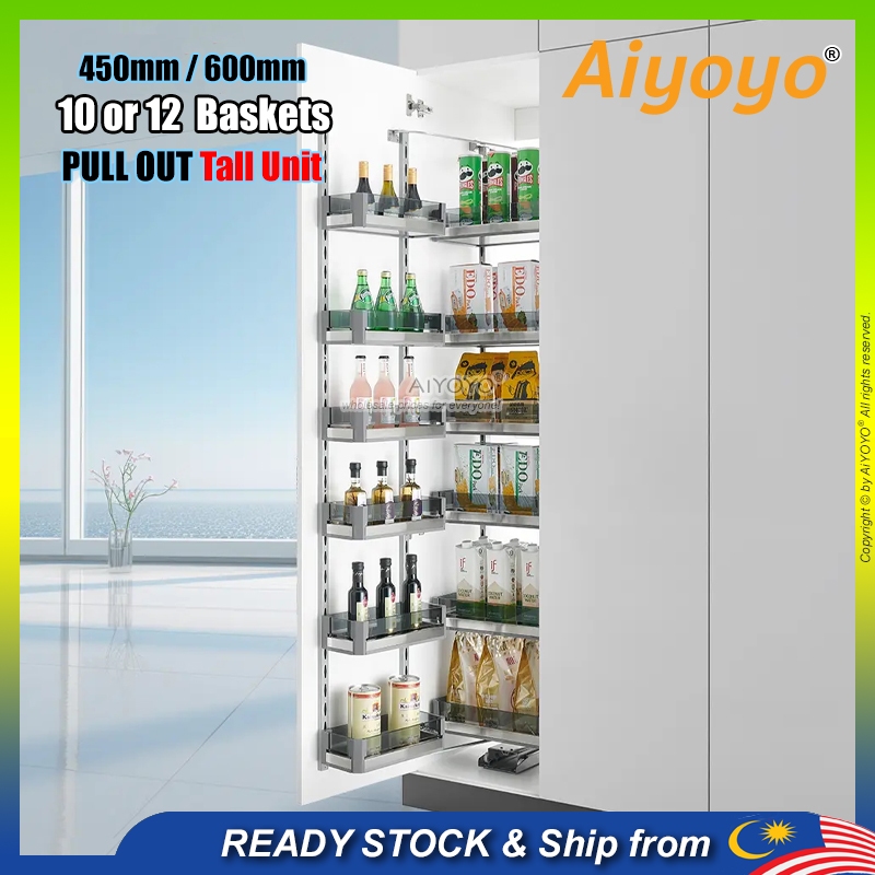 Slide Large Tall Unit Pull Out Basket Rak Bakul Tarik Kabinet Dapur ...