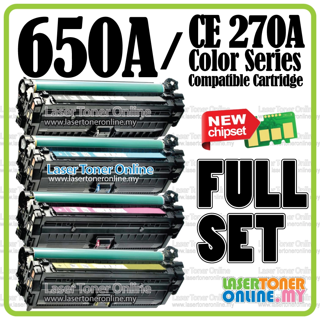 Full Set Compatible HP 650A Color CE270A CE271A CE272A CE273A CP5525dn ...