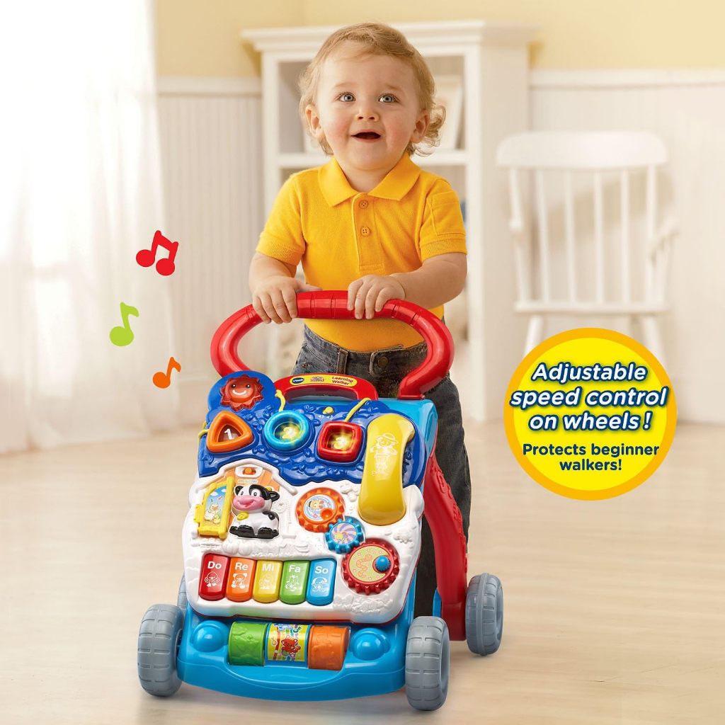 VTech Sit-to-Stand Learning Walker, Blue | Interactive Baby Walker with ...