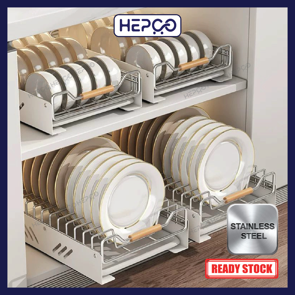 Adjustable Stainless Steel Dish Rack Kitchen Pull Out Dish Rack Pull ...