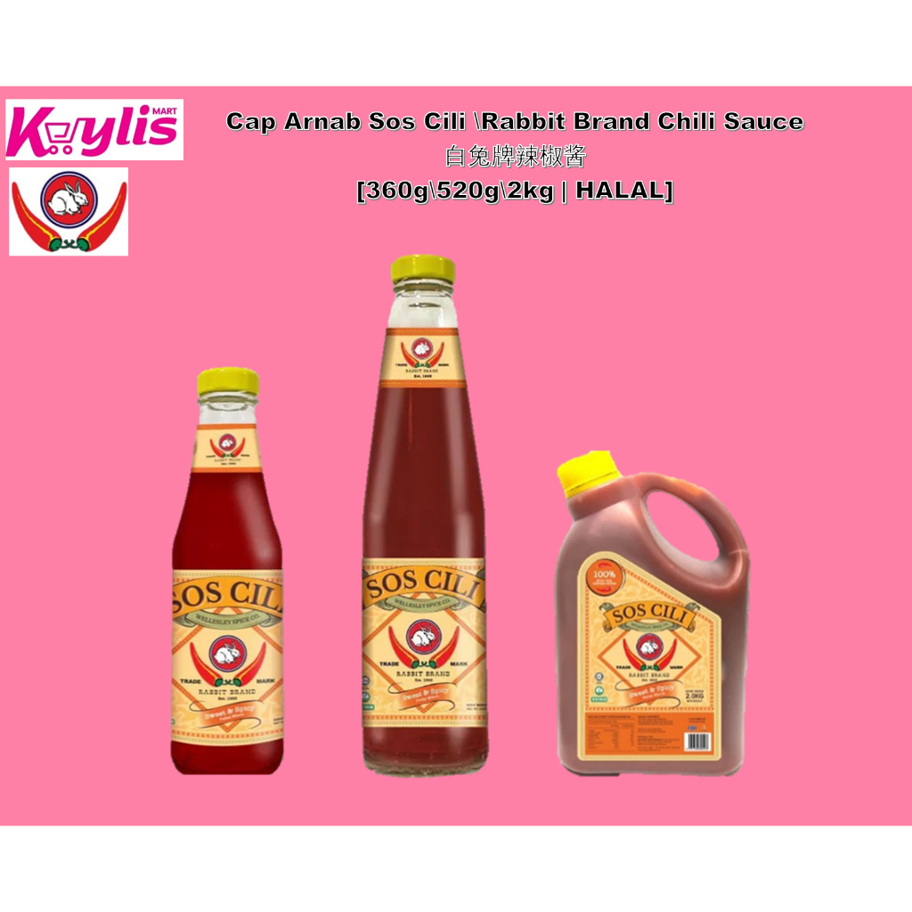 Cap Arnab Sos Cili \Rabbit Brand Chili Sauce\白兔牌辣椒酱 [360g\520g\2kg ...
