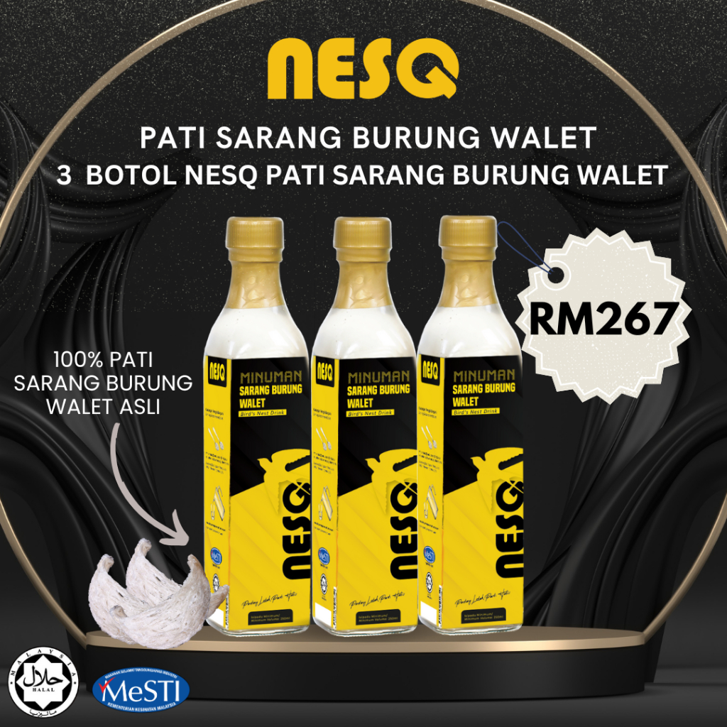 NESQ SET 3 BOTOL PATI SARANG BURUNG WALET (250ML) | Shopee Malaysia