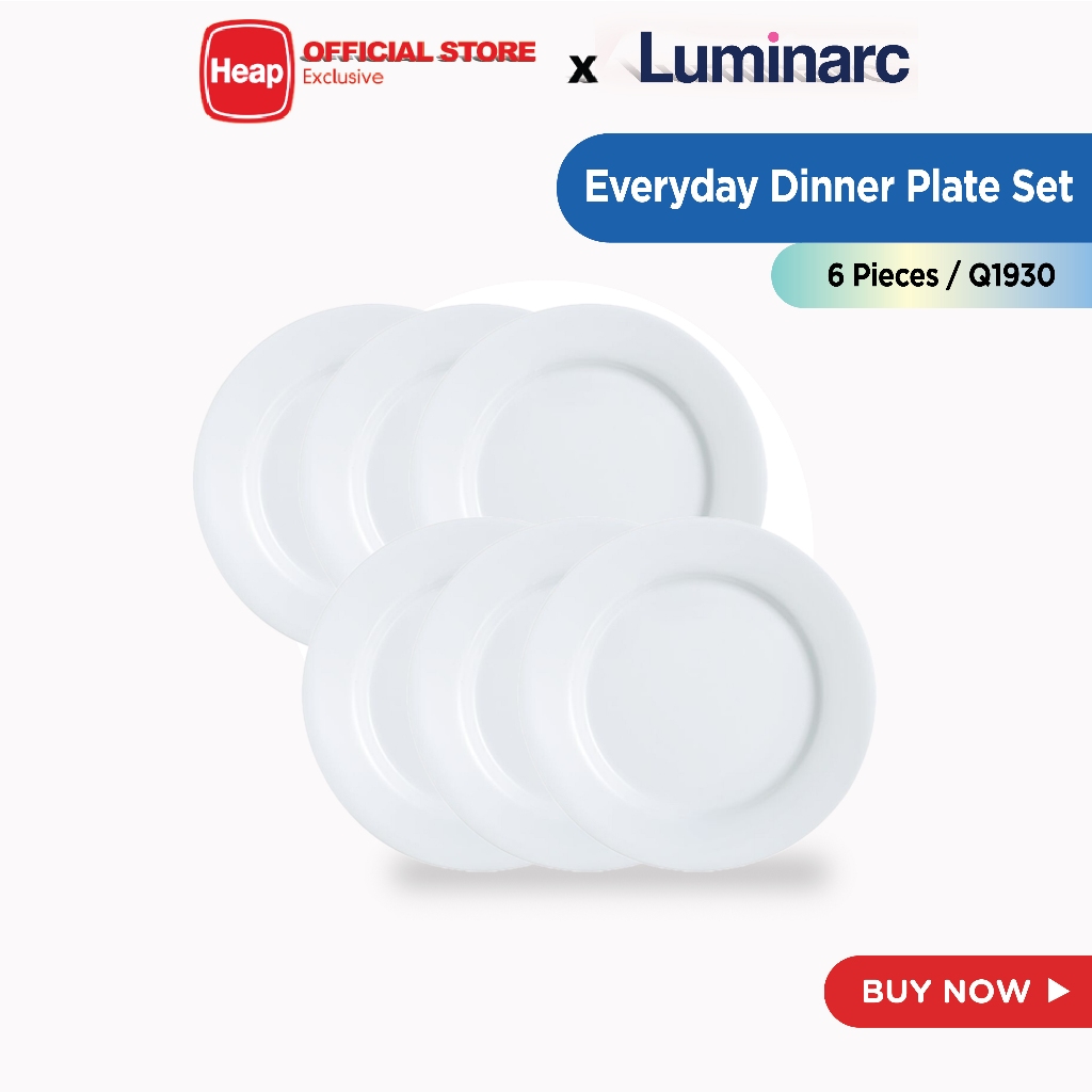 Luminarc 6Pcs Everyday Dinner Plate Set - (24CM) [Model: Q1930 ...