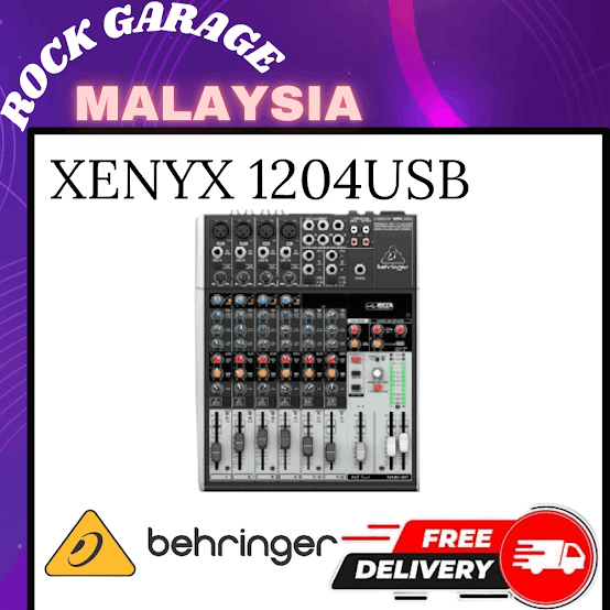 Behringer XENYX 1204USB 8-channel Mixer with USB ( XENYX1204USB / XENYX ...