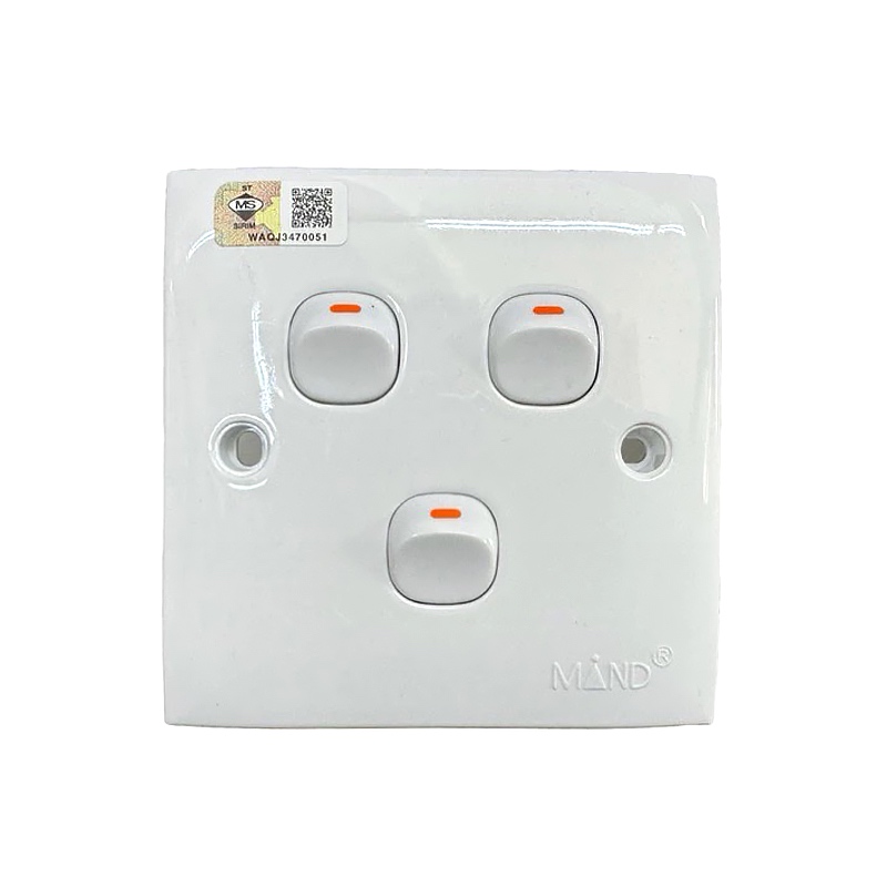 MIND 2K SERIES 3 GANG 1 WAY SWITCH | Shopee Malaysia
