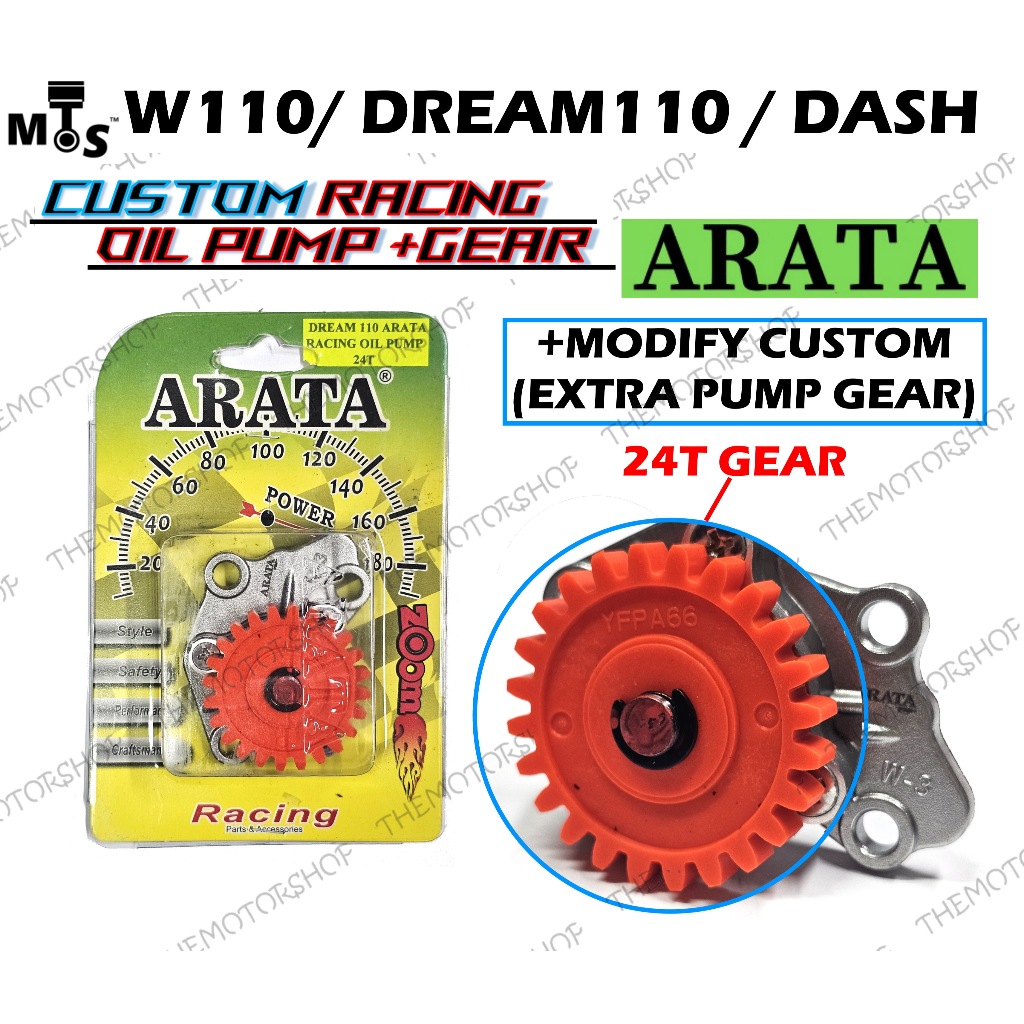 ARATA RACING EX5 DREAM (WITH GEAR 24T) OIL PUMP JETROD NO SHAFT WAVE110 DASH WAVE ALPHA CX DX ...