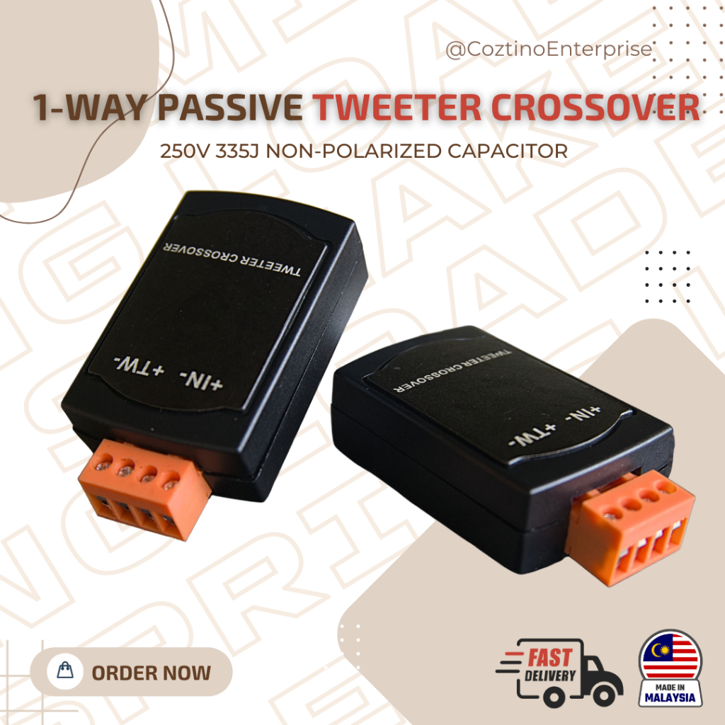 1-Way Passive 250V 335j Non-Polarized Capacitor Tweeter Crossover ...