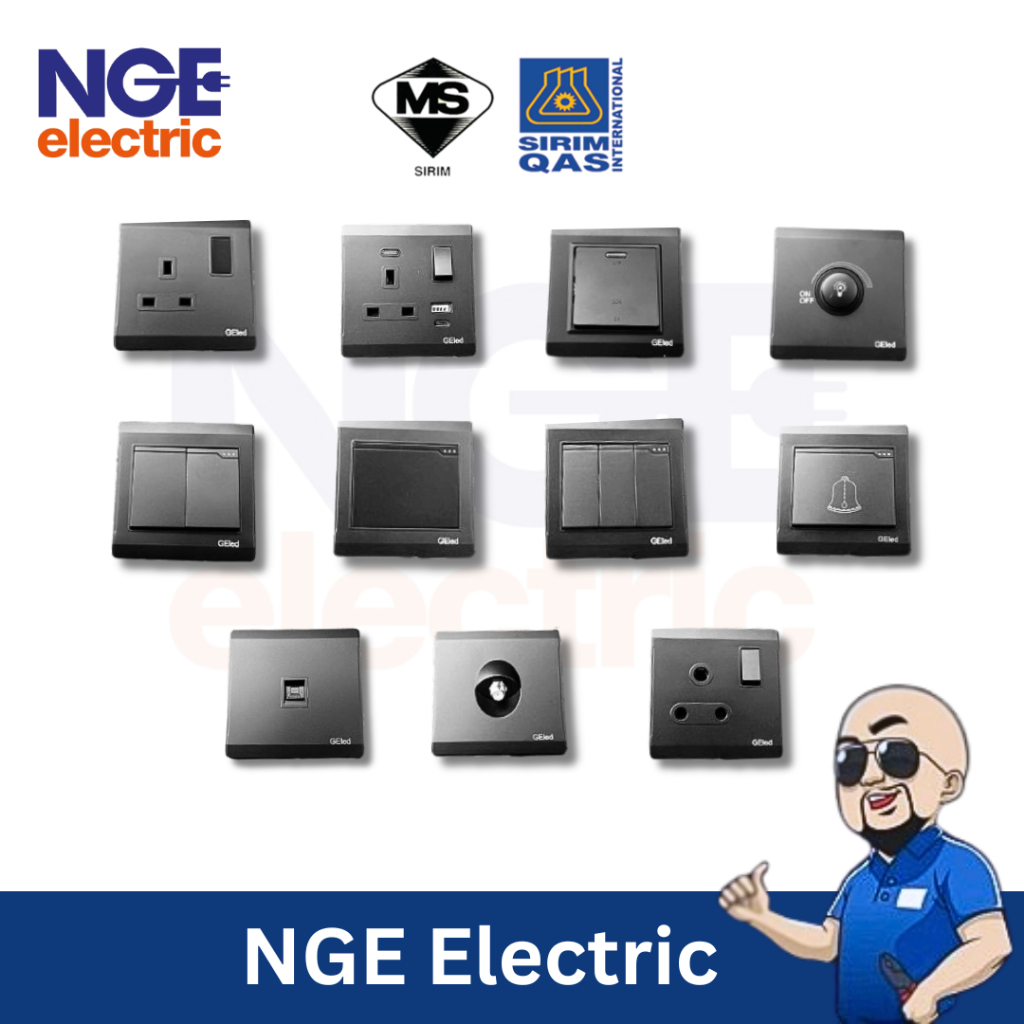 Switch| GEled Switch & Socket Outlet BLACK | Switches SUIS (NEW) SUIS ...