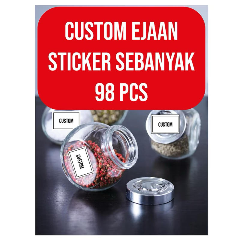 📌 98 pcs CUSTOM STICKER DAPUR | CUSTOM SPICE STICKER | CUSTOM LABEL DAPUR | Shopee Malaysia