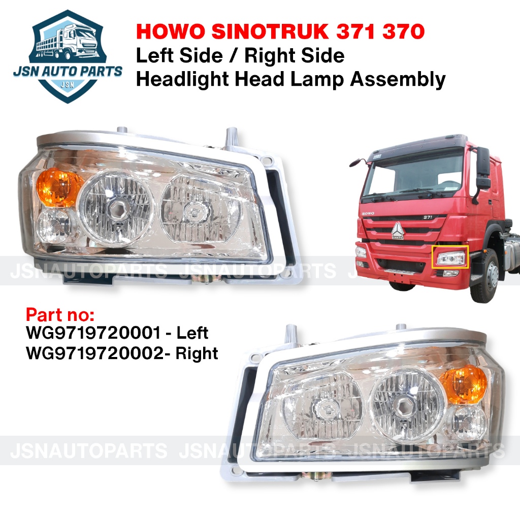 HOWO SINOTRUK 371 370 Headlight Headlamp Assembly Lampu Depan ...