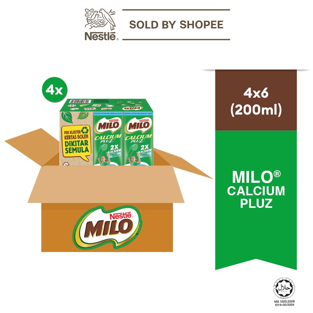 [Carton of 24] NESTLE Milo Activ-Go Calcium Plus UHT 200ml (Halal ...