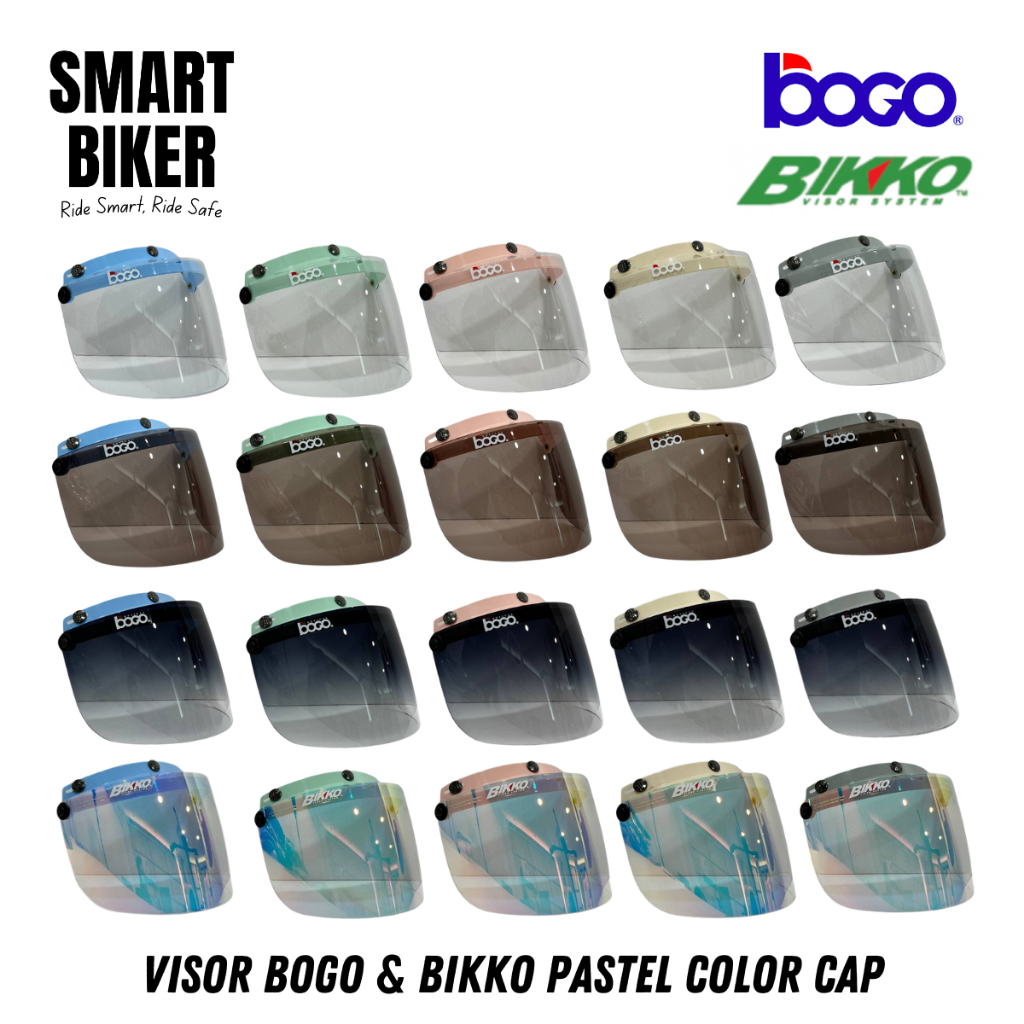 Original Bogo Visor 3 Button Cap Pastel Color (Clear, Smoke,2 Tone ...