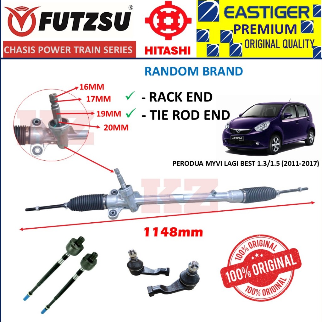 PERODUA MYVI LAGI BEST 1.3/1.5 (2011-2017) POWER STEERING RACK | Shopee ...
