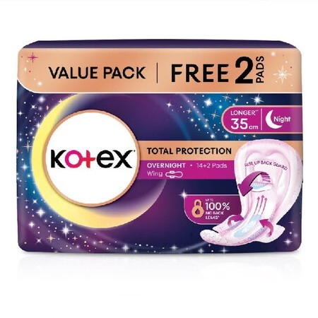 Kotex Overnight Wing Extra Long 35cm (14 Pads) | Shopee Malaysia