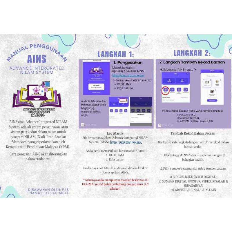 Design Brochure Manual Pengisian AINS NILAM editable template canva ...