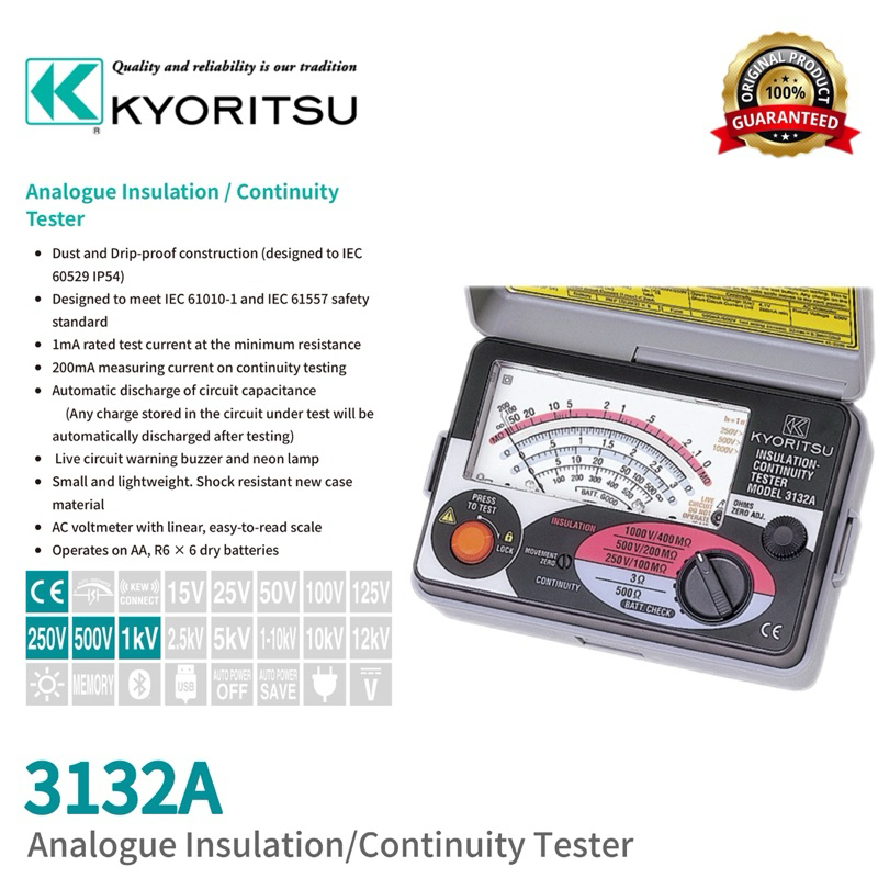 Kyoritsu 3132A Analogue Insulation/Continuity Tester | Shopee Malaysia