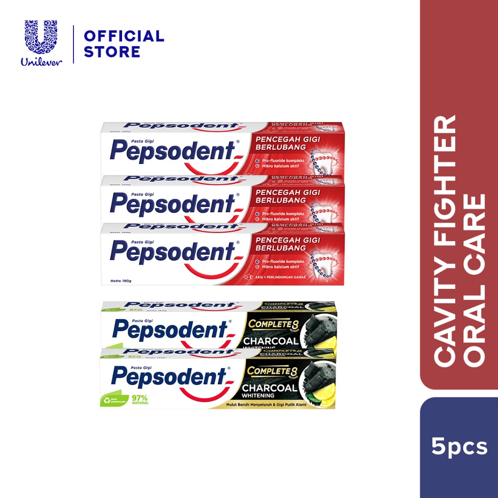 [FREE Mug (Min RM13.90)] [Value Pack] Pepsodent Cavity Fighter (190g x 3) and Charcoal Whitening ...