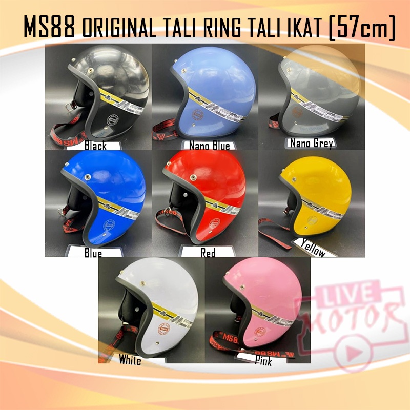 Promo MS88 Helmet Boleh Combo Visor Fit Kepala 55cm-57cm (SIZE 57CM Tak ...