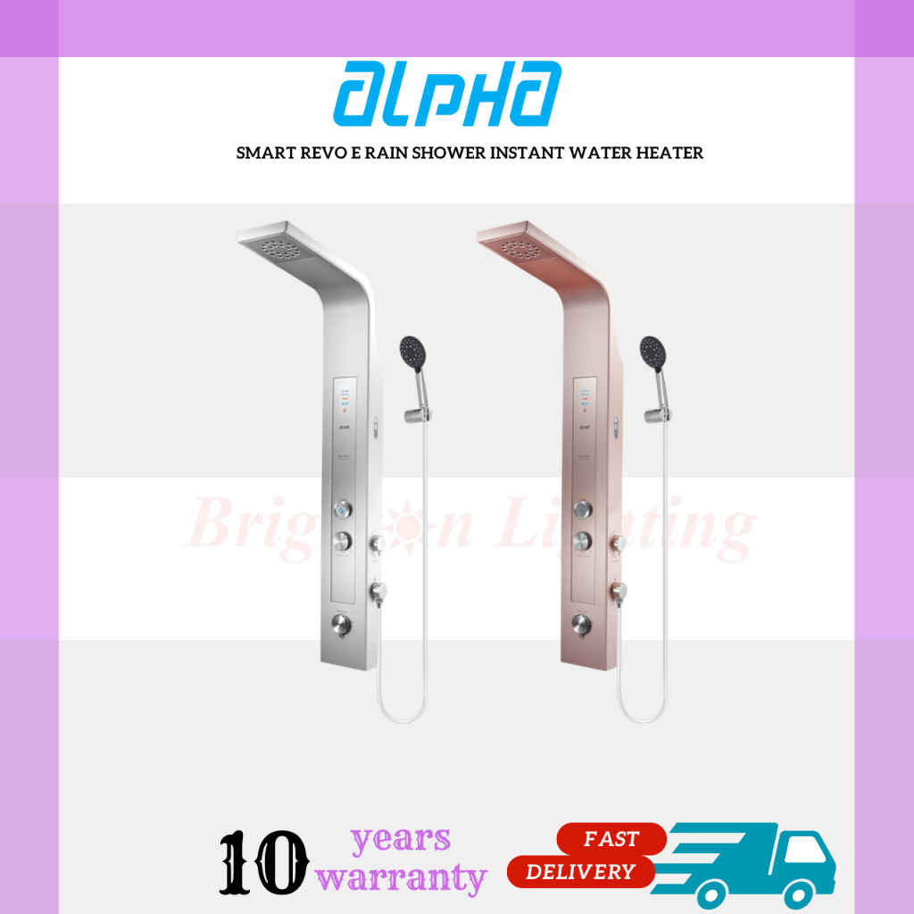 ALPHA SMART REVO i/REVO-E Rain Shower Instant Water Heater DC Pump BEST HEATER | Shopee Malaysia