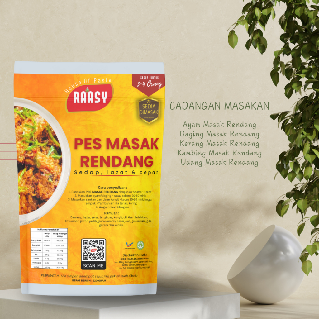 Pes Rendang Raasy, rendang tradisional melayu, rendang sedap | Shopee ...