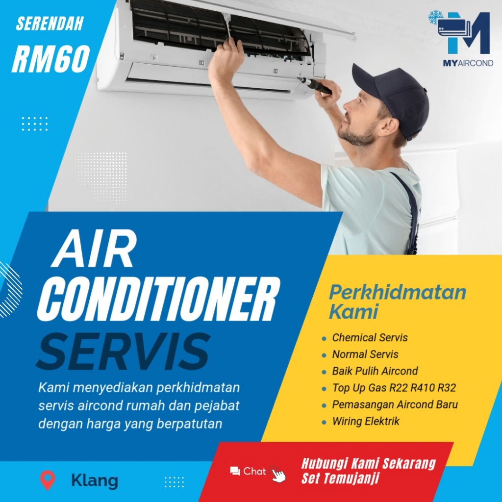 Aircond Service Klang Servis Air Cond Rumah RM60 Wall Mounted Penghawa ...