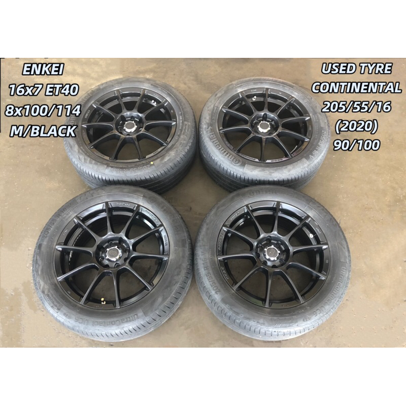 USED RIM ENKEI 16 INCH WITH TYRE 205/55/16 FOR MYVI ALZA WIRA WAJA ...