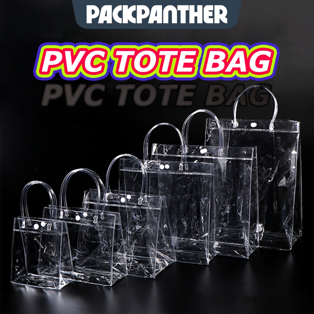 PACKPANTHER PVC Tote Bag Goodies Transparent Plastic Bag Clear PVC Tote ...